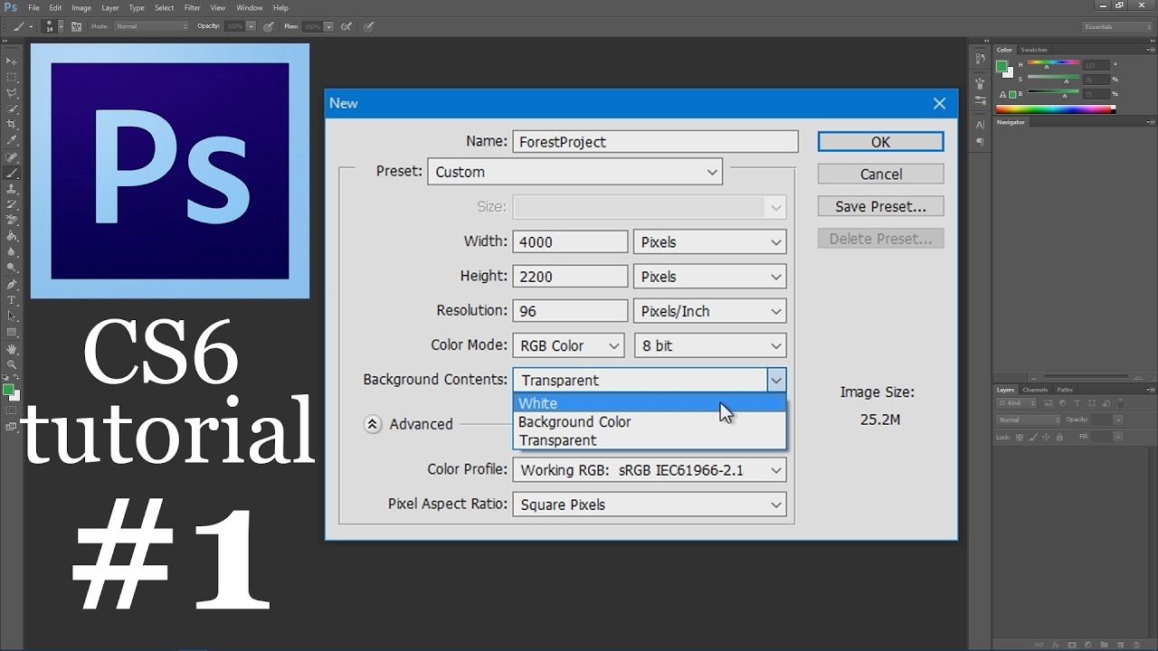 Photoshop CS6 Tutorial for Beginners - How to create a new worksheet ...