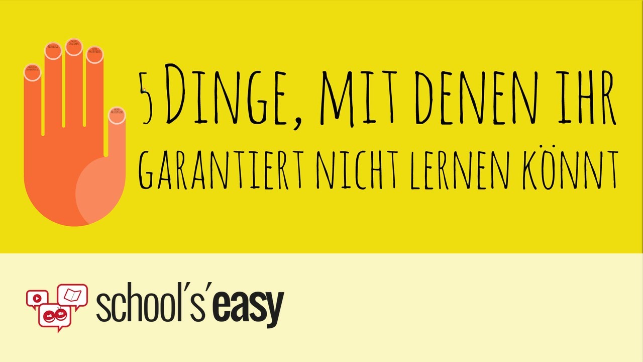 5 Dinge, mit denen ihr NICHT lernen könnt - YouTube