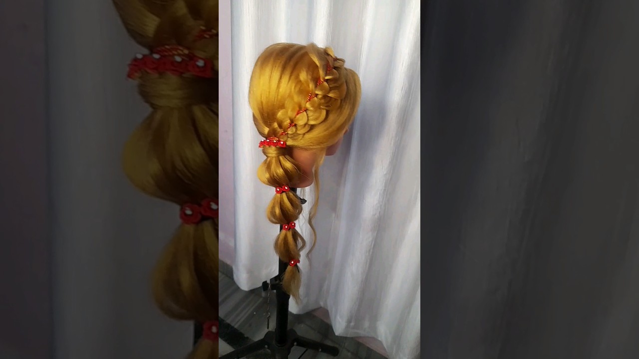 side bubble braid hairstyle #shortvideo #viralvideo #creative hairstyle ...