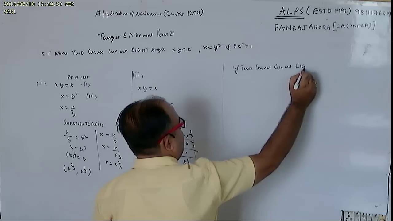 CLASS 12TH PART 2 TANGENT N NORMAL INCLUDING ALL NCERT SOLUTION - YouTube