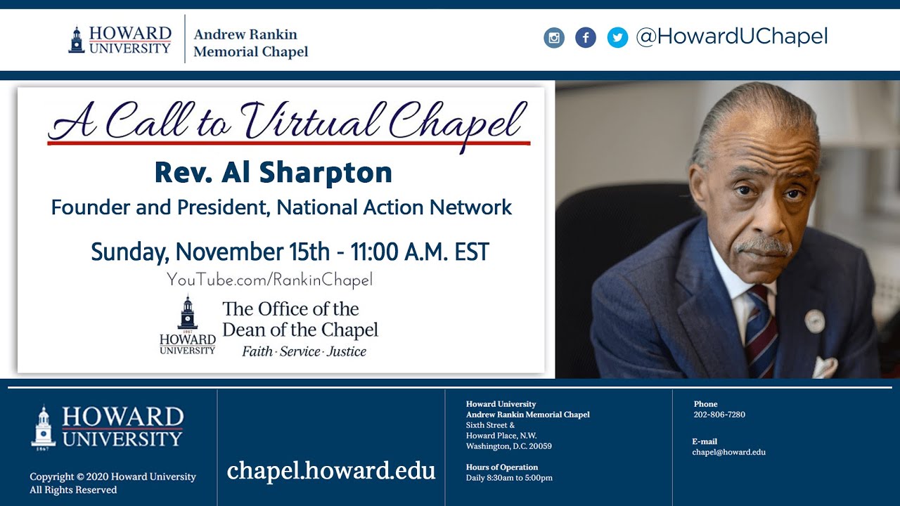 Rev. Al Sharpton | Andrew Rankin Memorial Chapel | Howard University ...