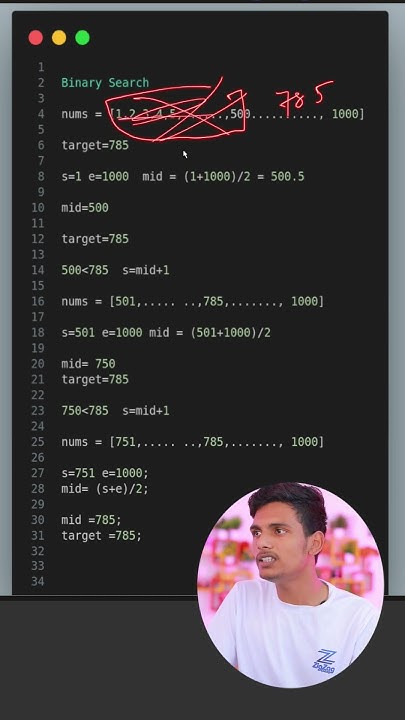 Binary Search #programming #100secondsofcode #coding - YouTube