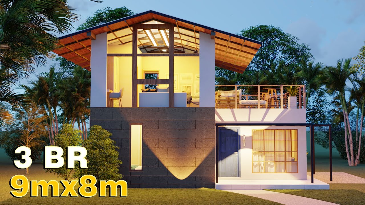 Small House Design 9x8 130 SQM 3 Bedroom W Balcony YouTube