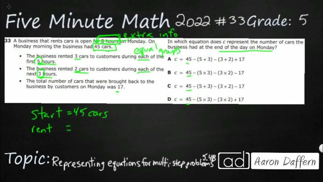 5th Grade STAAR Practice Representing Equations for Multi-step Problems ...
