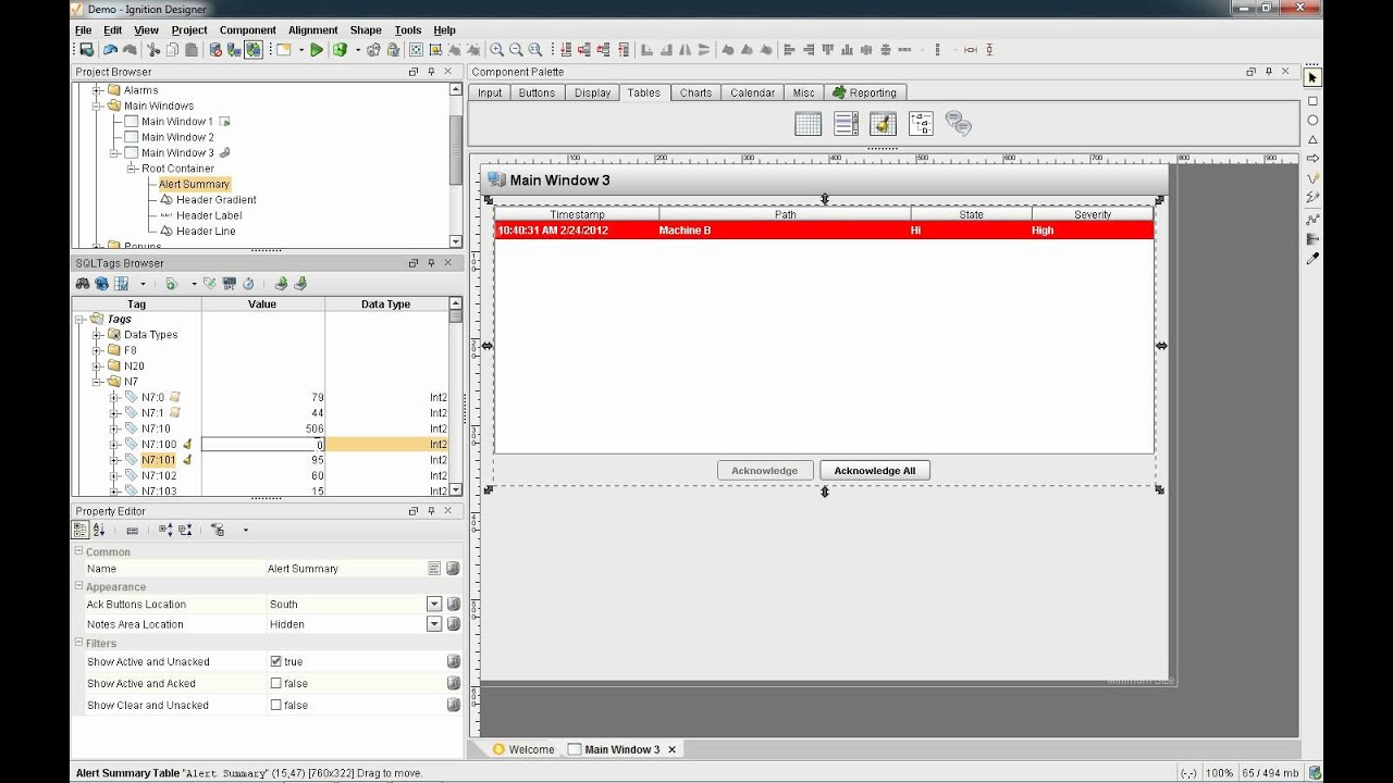 Ignition Designer: Alarm Status - YouTube
