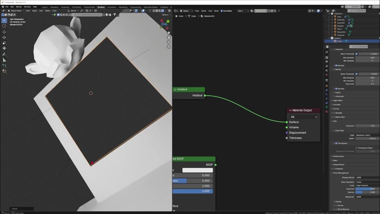 Holdout Node in Blender Shader - YouTube