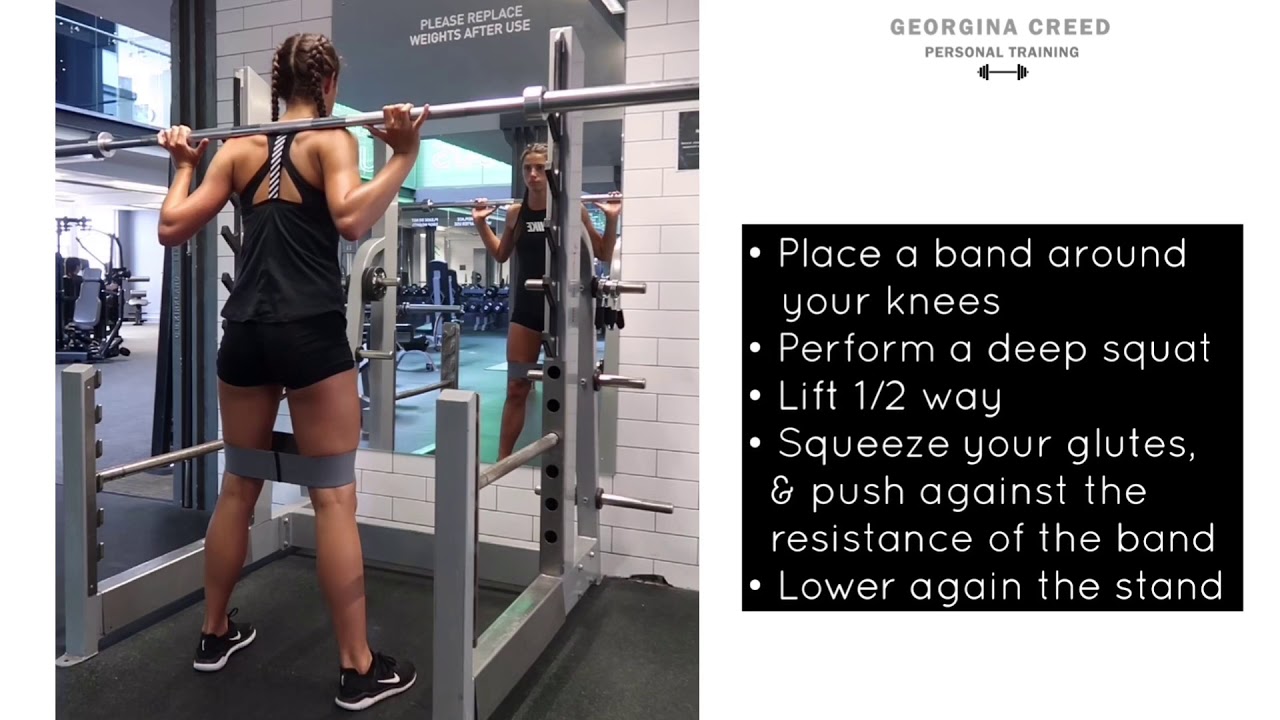 Knee Banded 1/2 Pause Squats - YouTube