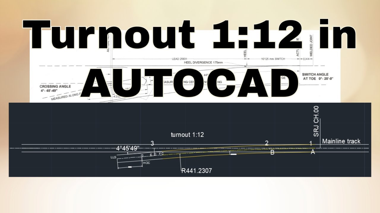 How to Draw Turnout 1:12 for Broad gauge railway track IN Autocade ...