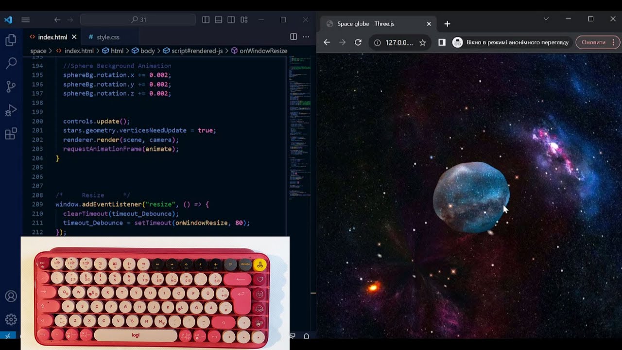 ASMR Programming - Space globe - Three.js - YouTube