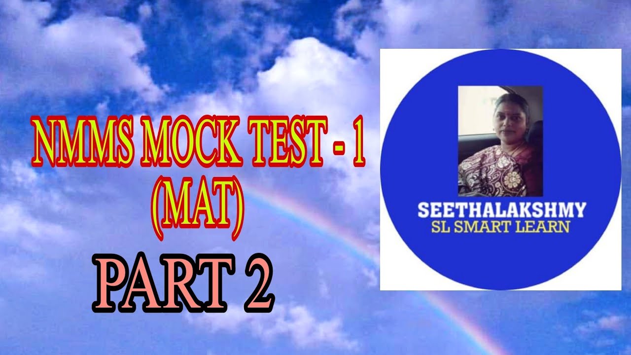 NMMS MOCK TEST (MODEL EXAM - 1) MAT PART 2 - YouTube