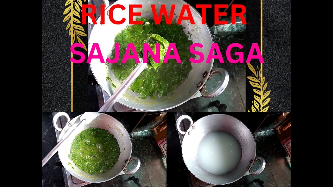 NEW Village Recipe Rice Water Sajana Saga Recipe // Sajana sago turani ...