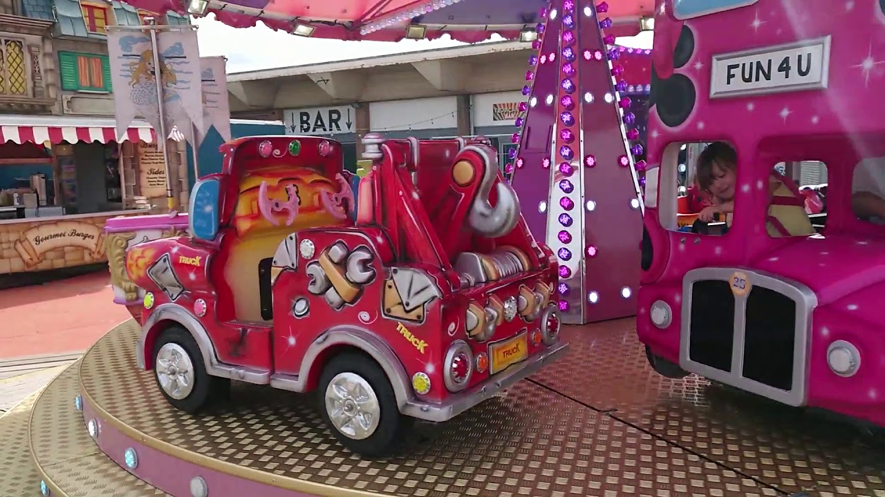 Kids Carousel Ride At Funland At Weston Super Mare, August 2019 - YouTube