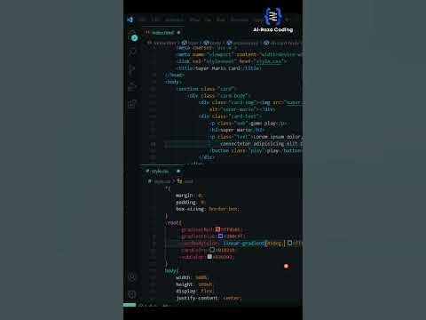 How to make gaming card UI super Mario YouTube Shorts #youtubeshortsvideo #codingshorts # ...