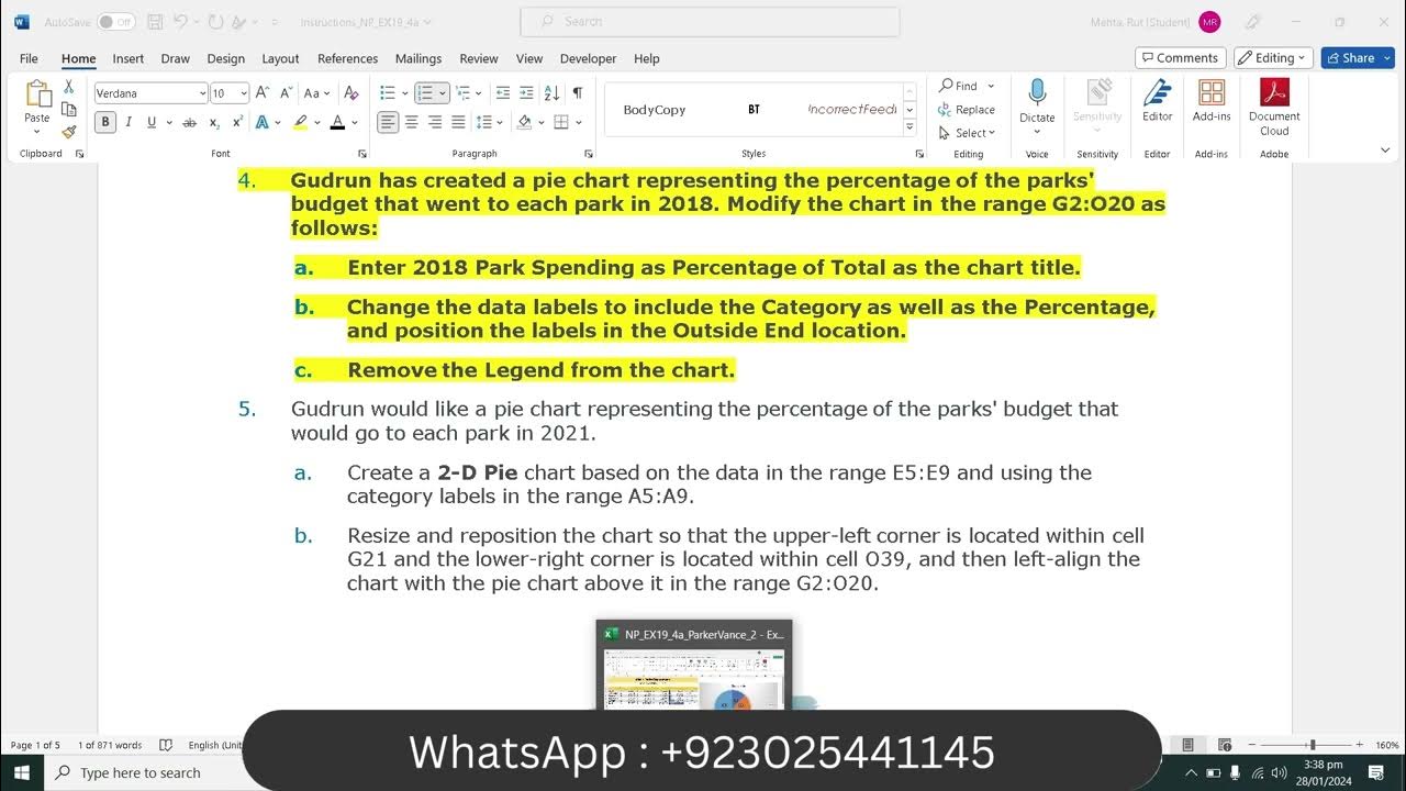 New Perspectives Excel 2019 | Module 4 | SAM Project 1a Alanis Parks ...
