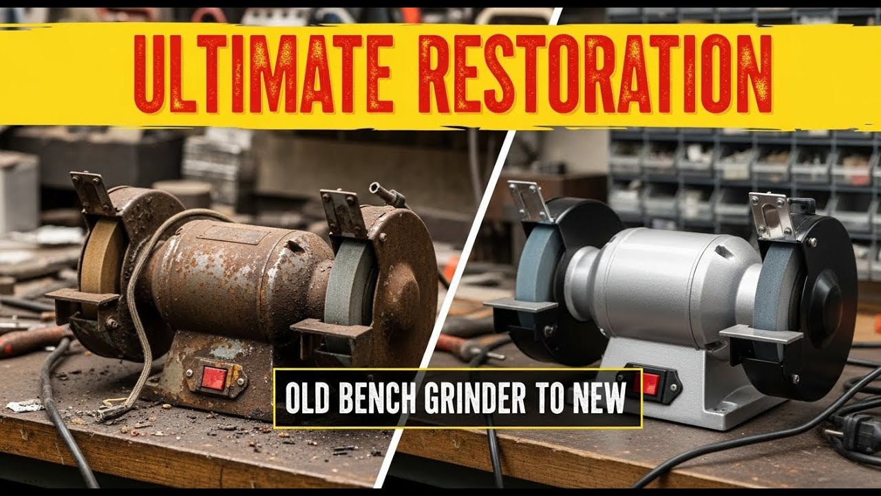 Incredible Restoration! Watch a Broken Bench Grinder Come Back to Life ...