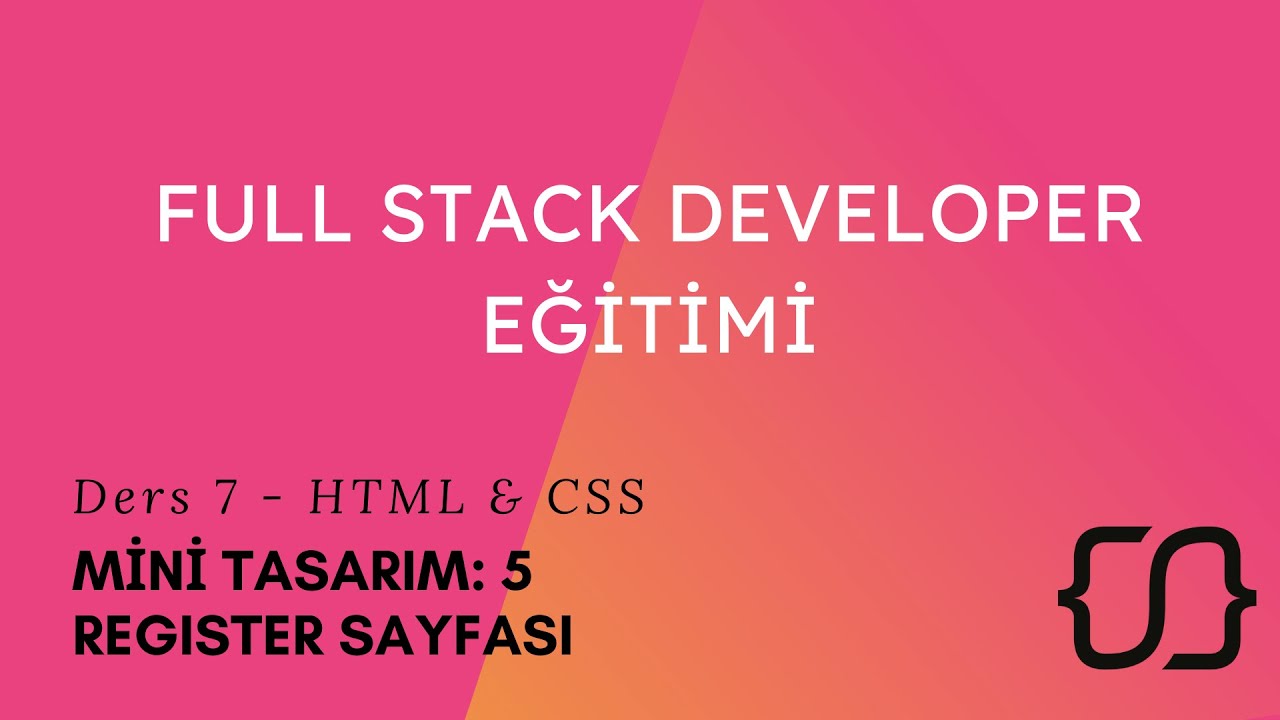 Html Css - Mini Tasarım: 5| Register Sayfası - Ders 7 - YouTube