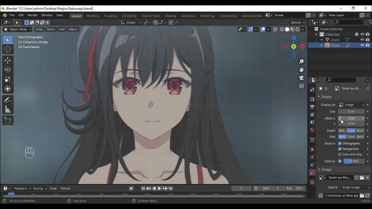 【Blender 2.93 】Nagisa Natsunagi Modeling Character anime creation ...