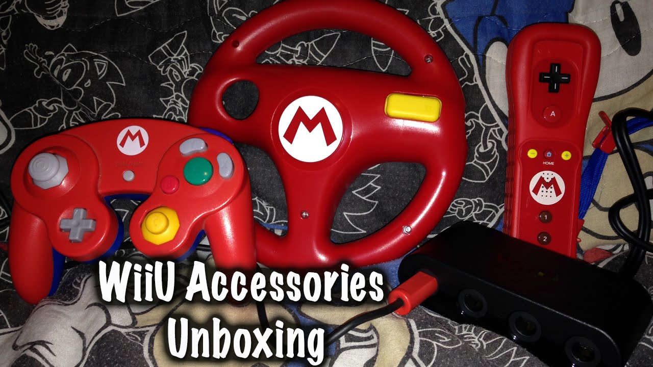 WiiU Gamecube Adaptor and Mario Wii Wheel Unboxing - YouTube