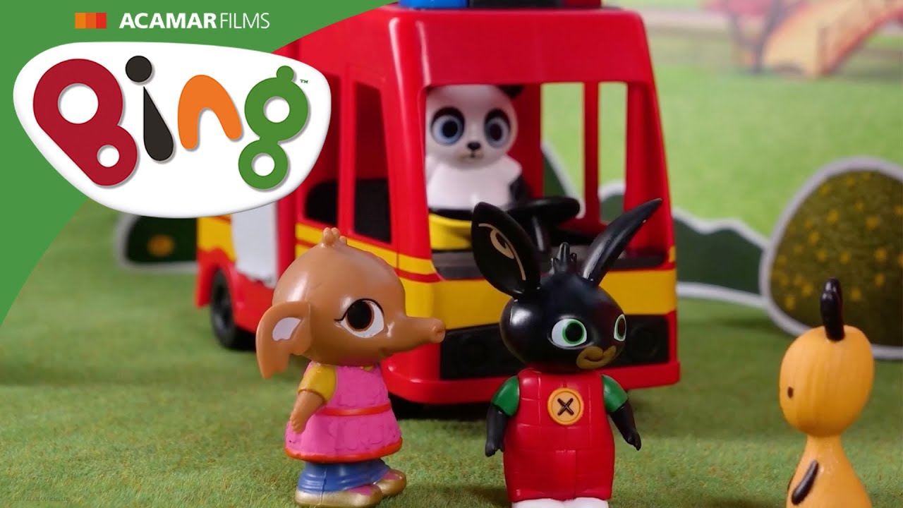 Bing, Sula and Pando play in a fire engine! | Toy Stop Motion | Bing's ...