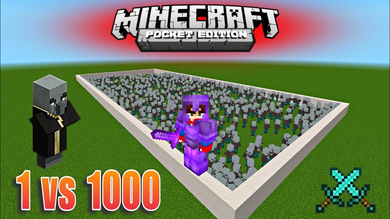 Fighting With 1000 Vindicators 😱 || 1 VS 1000 #minecraft@YesSmartyPie ...