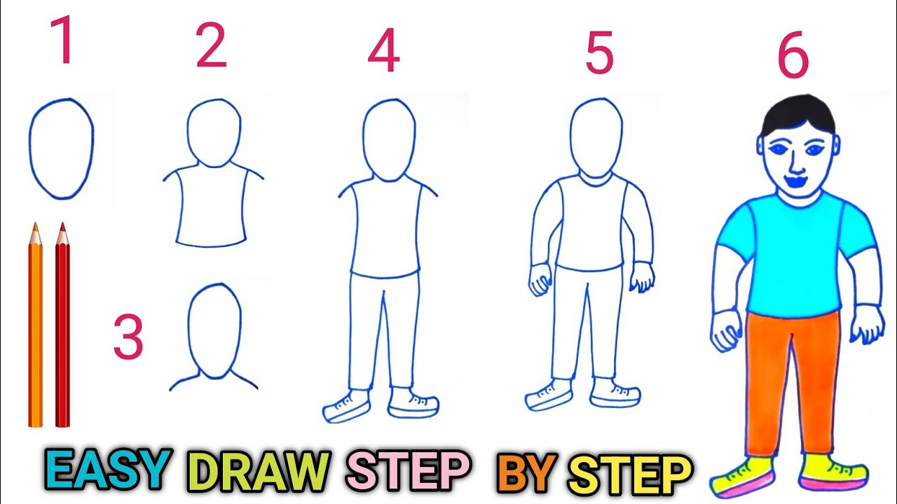 How to Draw a Person || Easy to Follow #drawing #easydrawing - YouTube