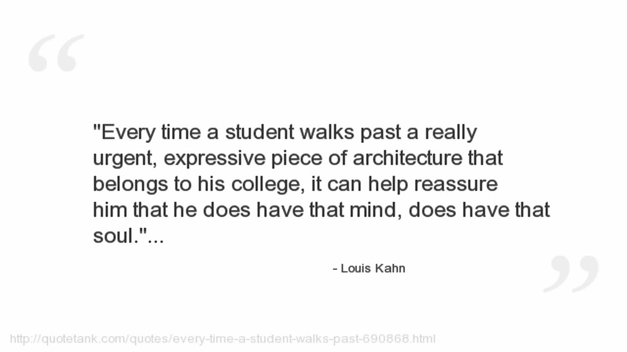 Louis Kahn Quotes - YouTube