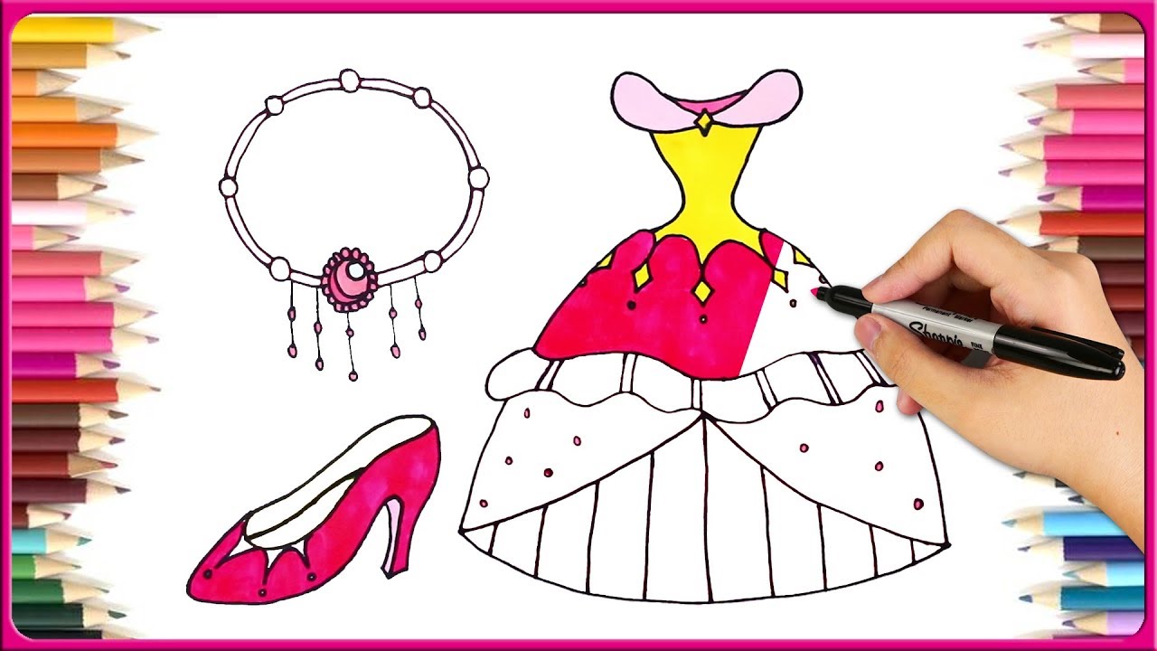 Dress Drawing 👗 Draw Princess Dress - Drawing for Kids 🖌 - YouTube