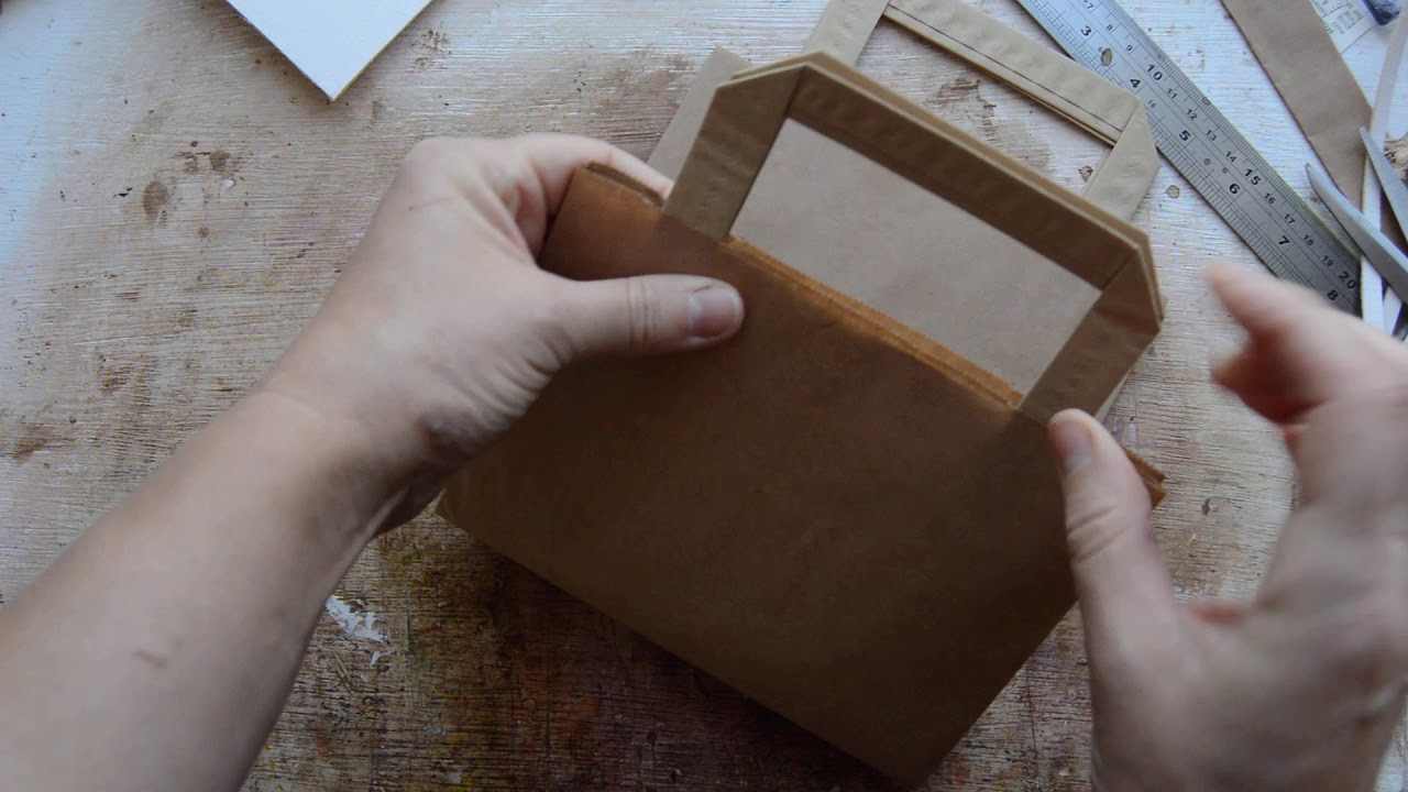 Tutorial- how to - kraft bag journal cover. - YouTube