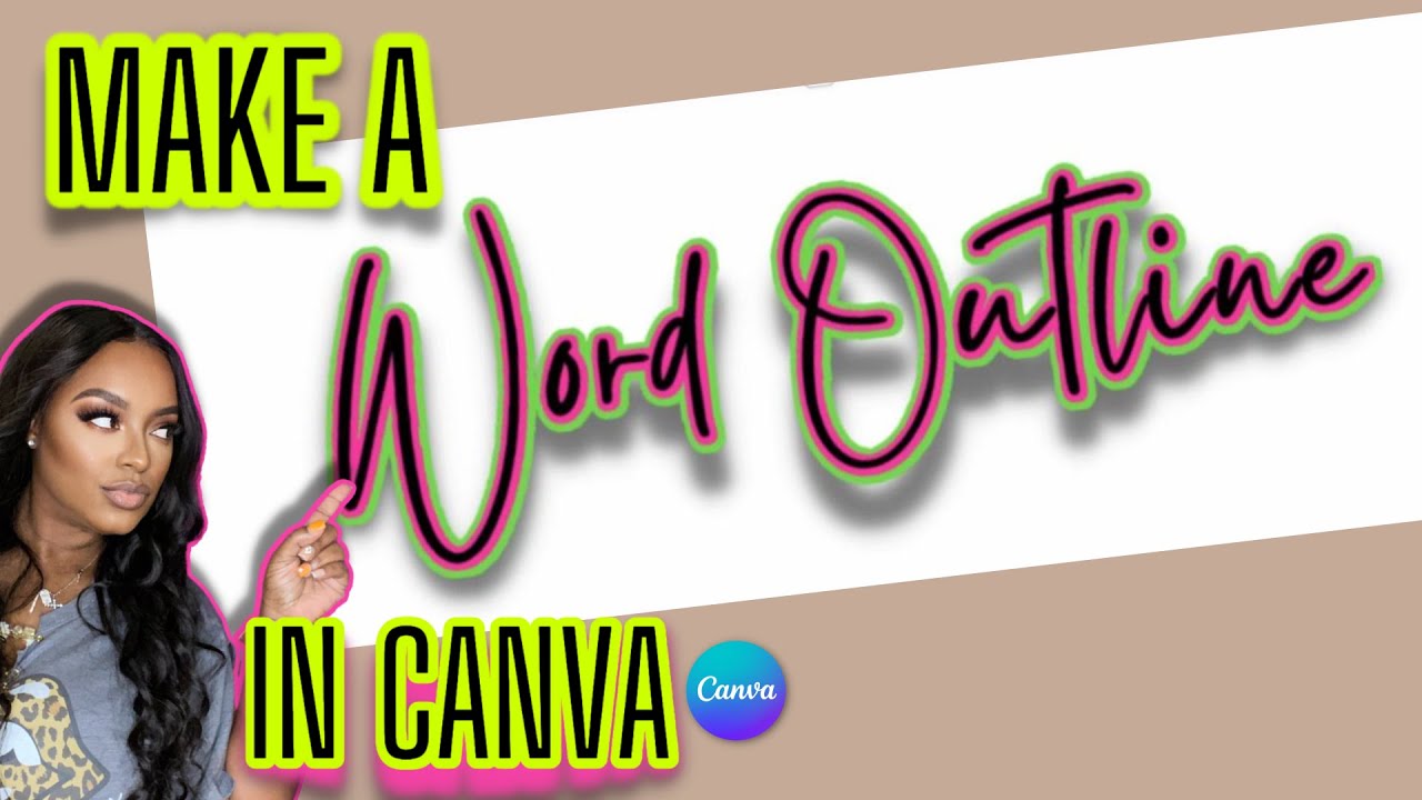 How to Create Outlined Word Designs for Flyers using Canva Tutorial ...