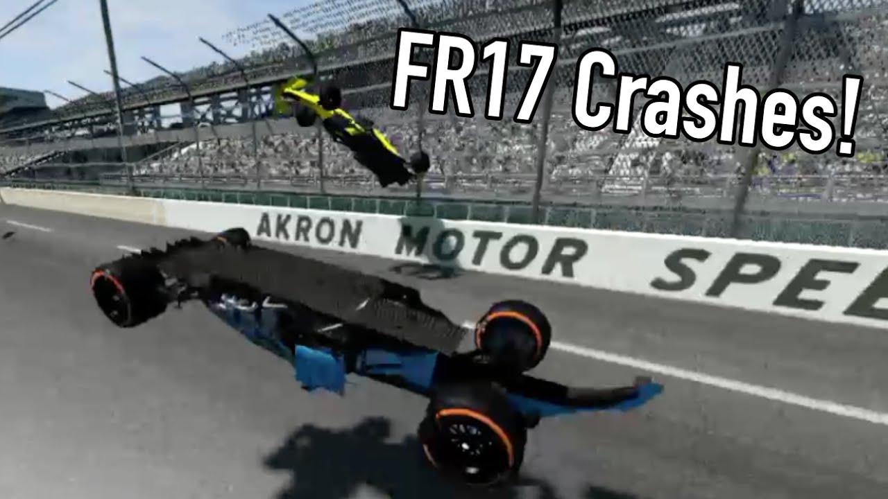 FR17/18 'Indy Car' Crashes at Akron Motor Speedway - BeamNG.drive - YouTube