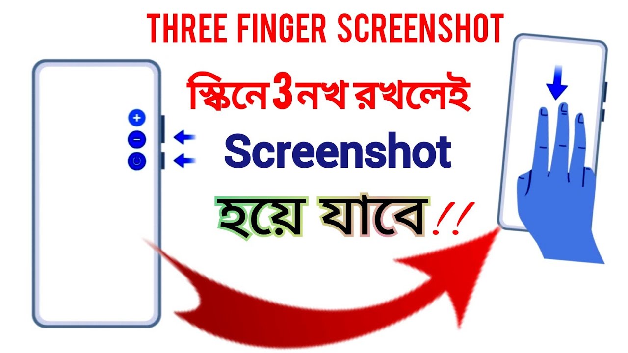 3 Ways To Take A Screenshot On Android|Side Down white three fingers ...