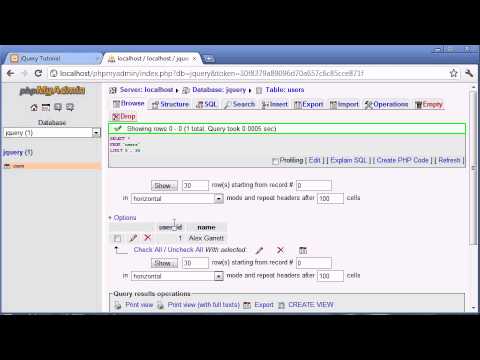jQuery Tutorial - 111 - Updating database table values - YouTube