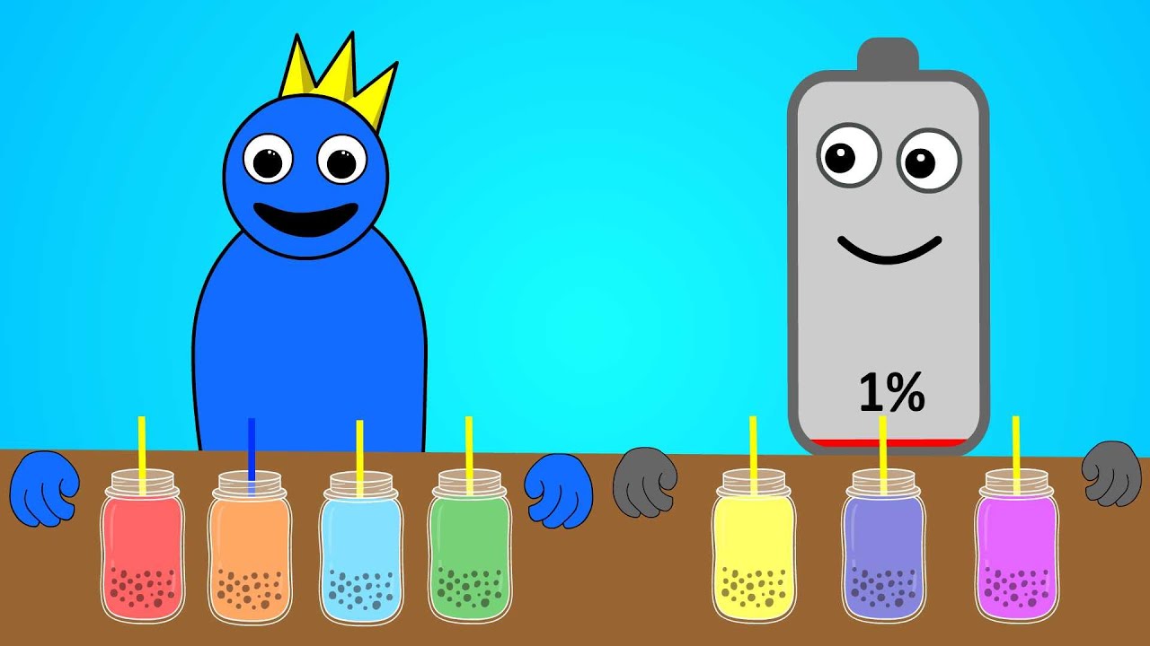 Rainbow Friends Vs Battery | Rainbow Drinks | Asmr Mukbang Animation ...