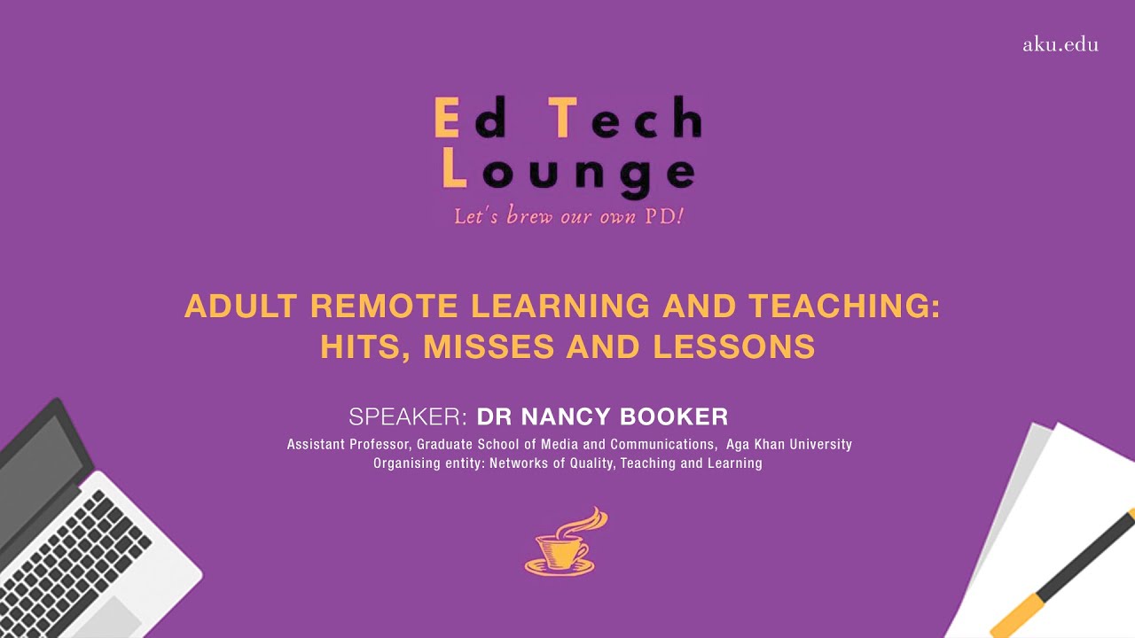 Adult remote learning and teaching | Ed Tech Lounge - YouTube