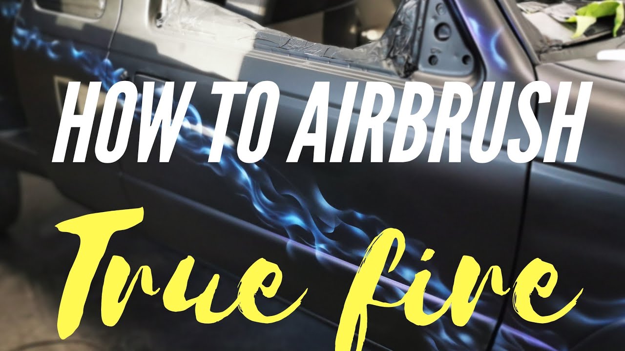How to airbrush blue fire #airbrushing #howto #custom - YouTube