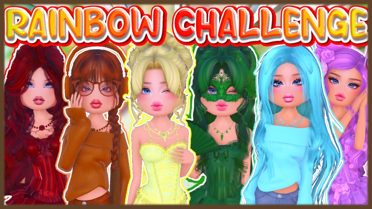 RAINBOW CHALLENGE in DRESS TO IMPRESS!┊MAKING an OUTFIT for EVERY COLOR ...