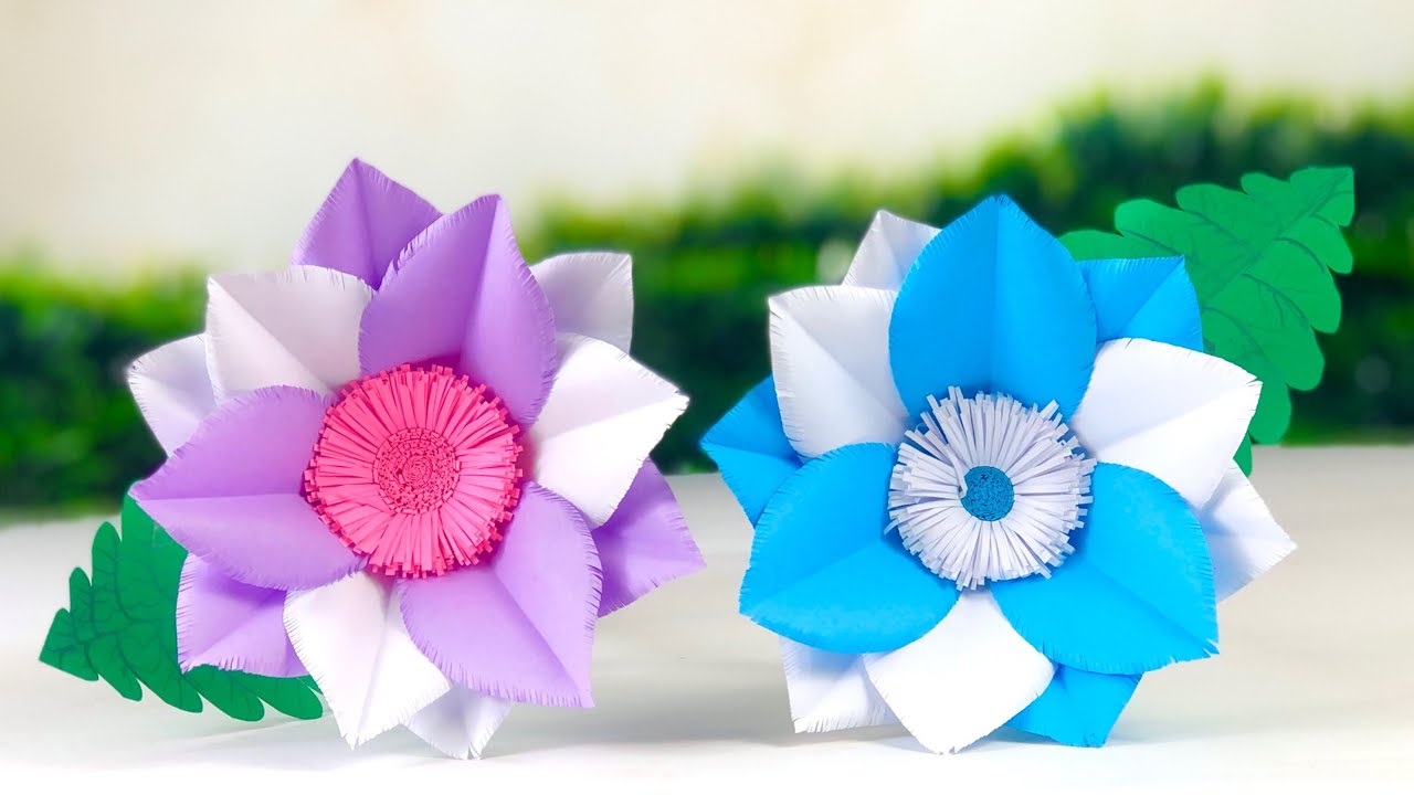 Paper Flowers 🌸/ Cute Paper Flower Making 🌟 / Home Decor - YouTube
