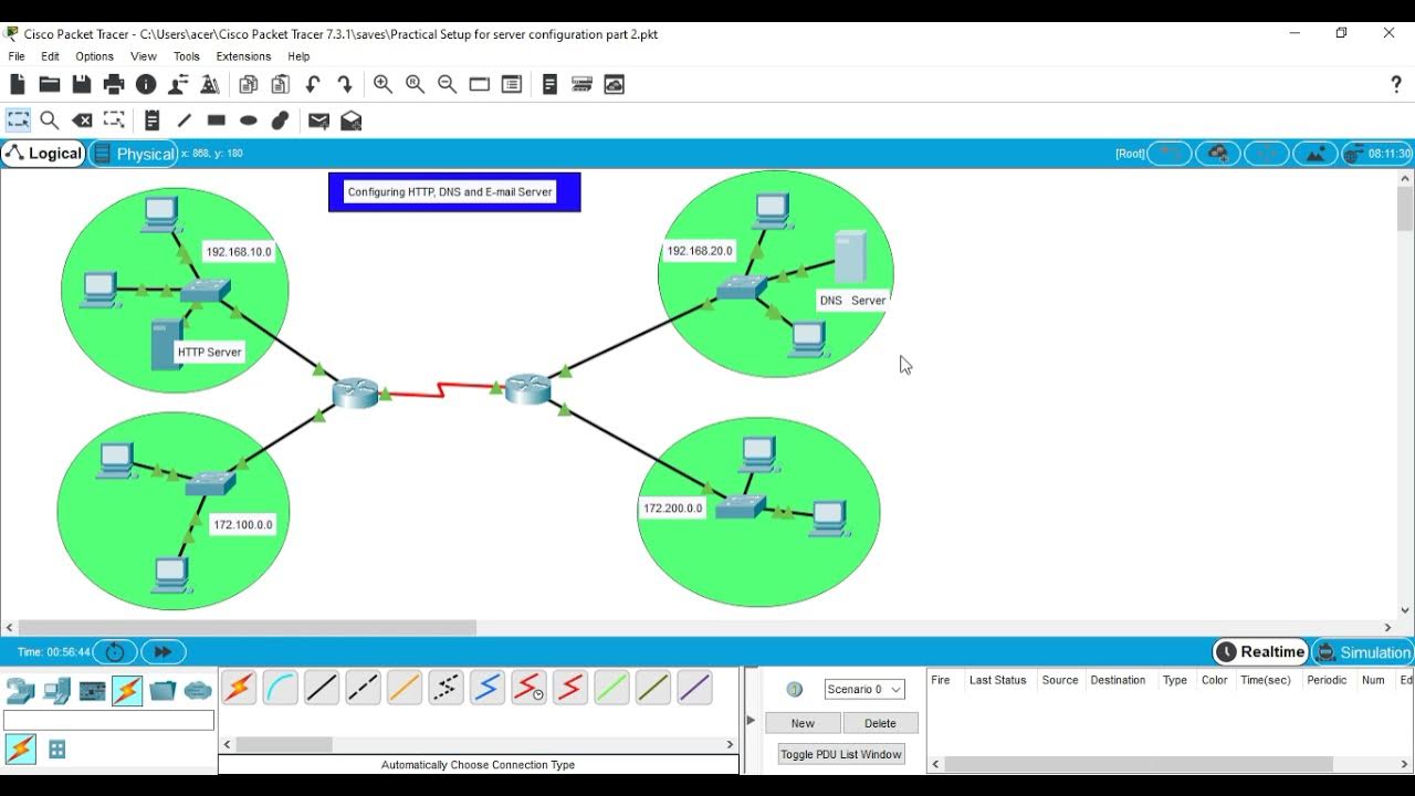 How to Configure HTTP DNS Email Server using CISCO packet Tracer - YouTube