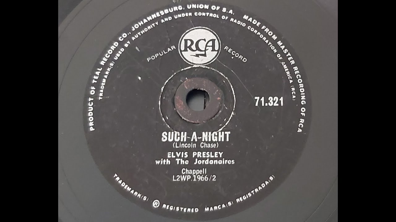 Elvis Presley 'Such A Night' South African 1960 78 rpm - YouTube