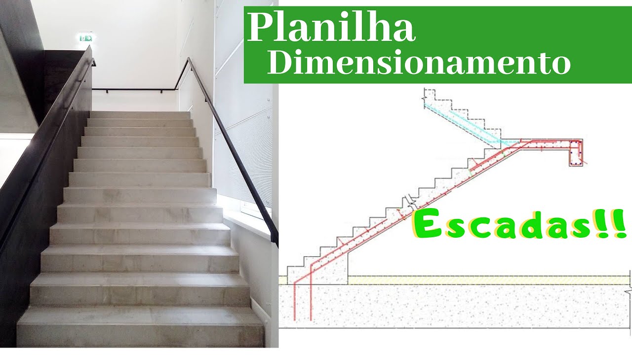 PLANILHA PARA DIMENSIONAMENTO DE ESCADAS [GRATUITA] - YouTube