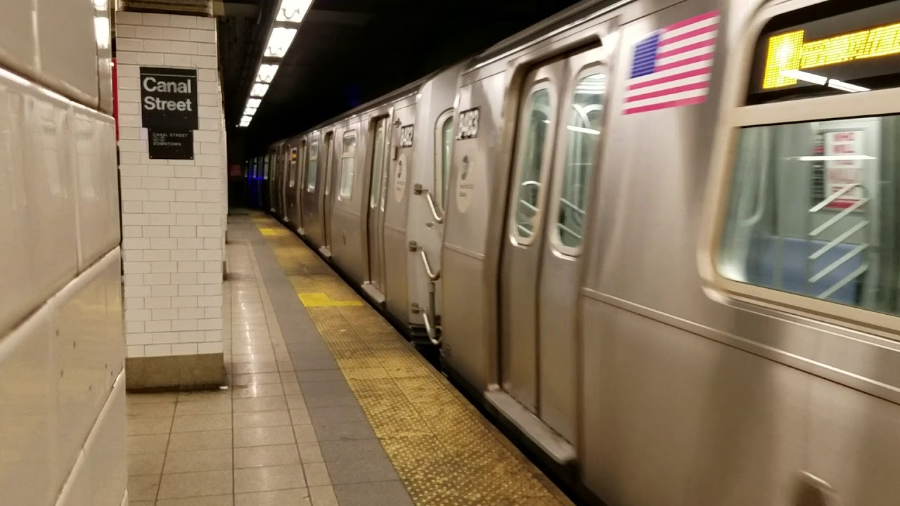 MTA NYCT 60 FPS: Chambers St bound M train via J departing Canal St ...