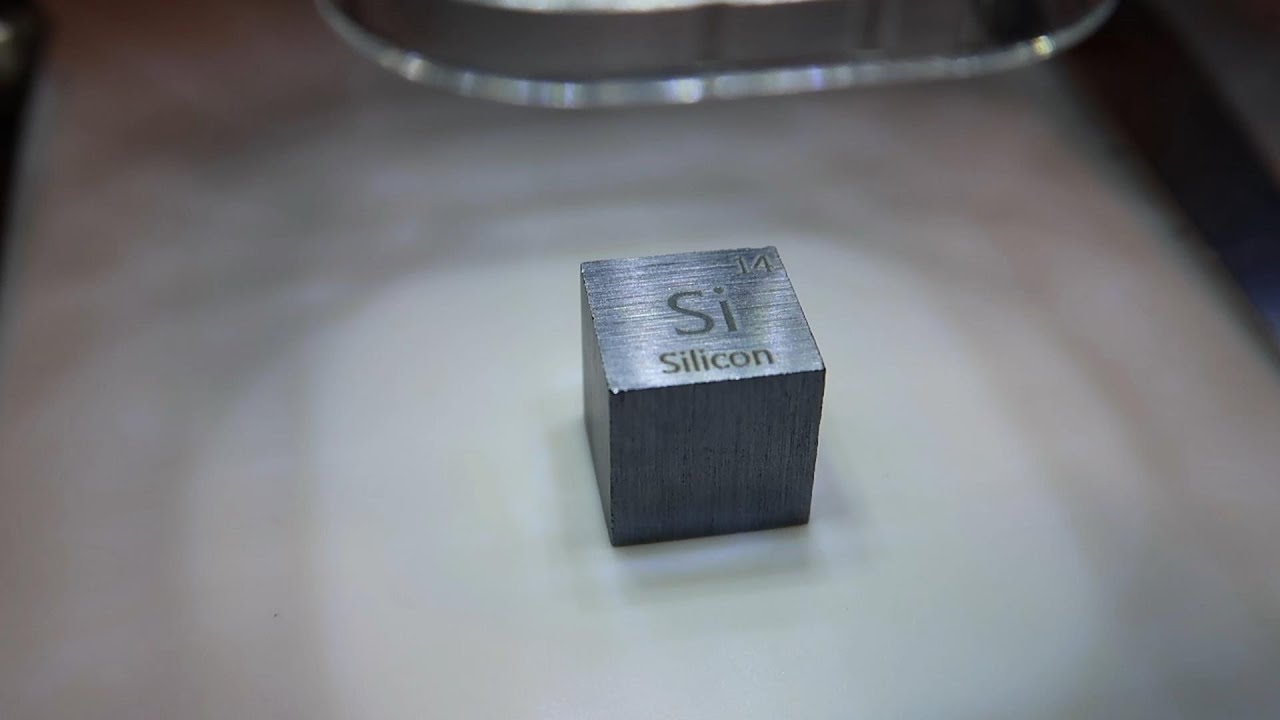 Silicon Metal 10mm Density Cube 99.999% Pure - YouTube