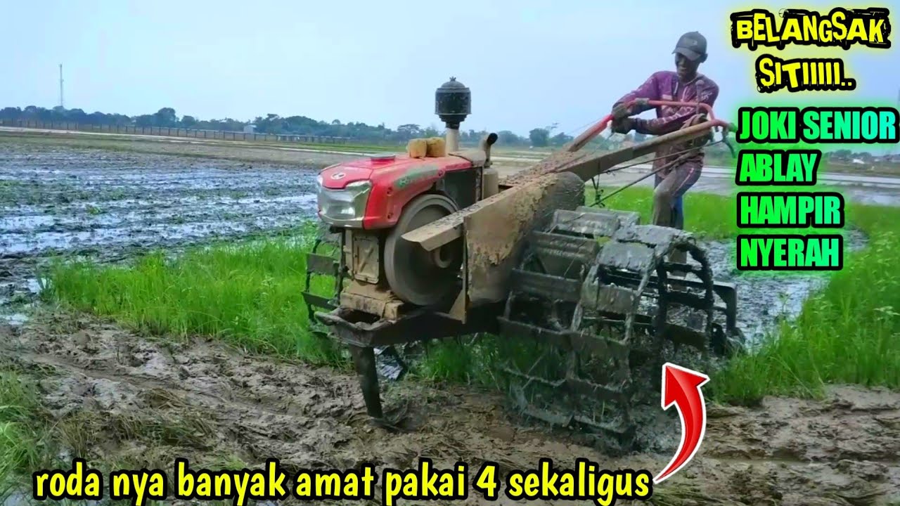 TRAKTOR SAWAH !! fungsi roda apung jumbo di lumpur dalam dan minim air ...