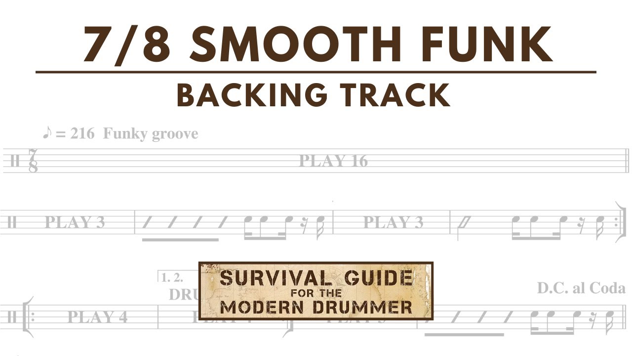 7/8 Funk Backing Track for Drummers [Drumless + Guide Chart] - YouTube