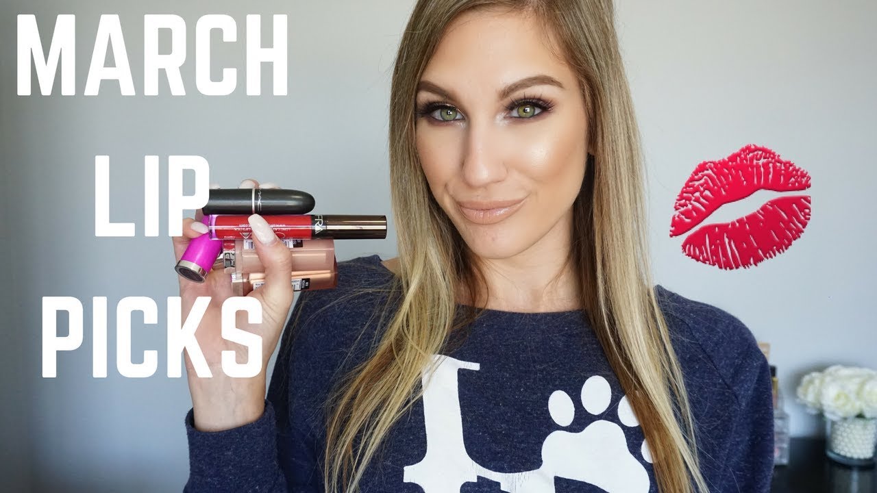 MARCH LIP PICKS │ ALL 26 LIPSTICKS I WORE + SWATCHES - YouTube