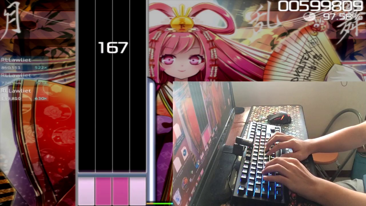 some osu gameplay with keyboard cam - YouTube