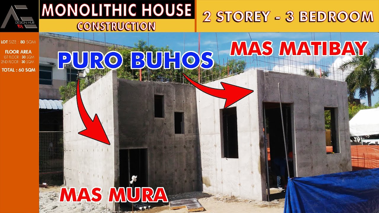 PURO BUHOS buong BAHAY I MURA at MATIBAY I 2 Storey I Monolithic I 3 ...