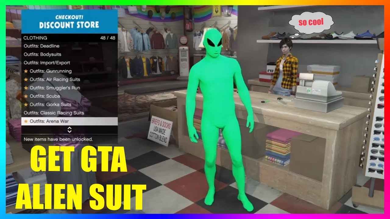 How To Unlock The Green And Purple Alien Outfit In GTA 5 EASY - YouTube