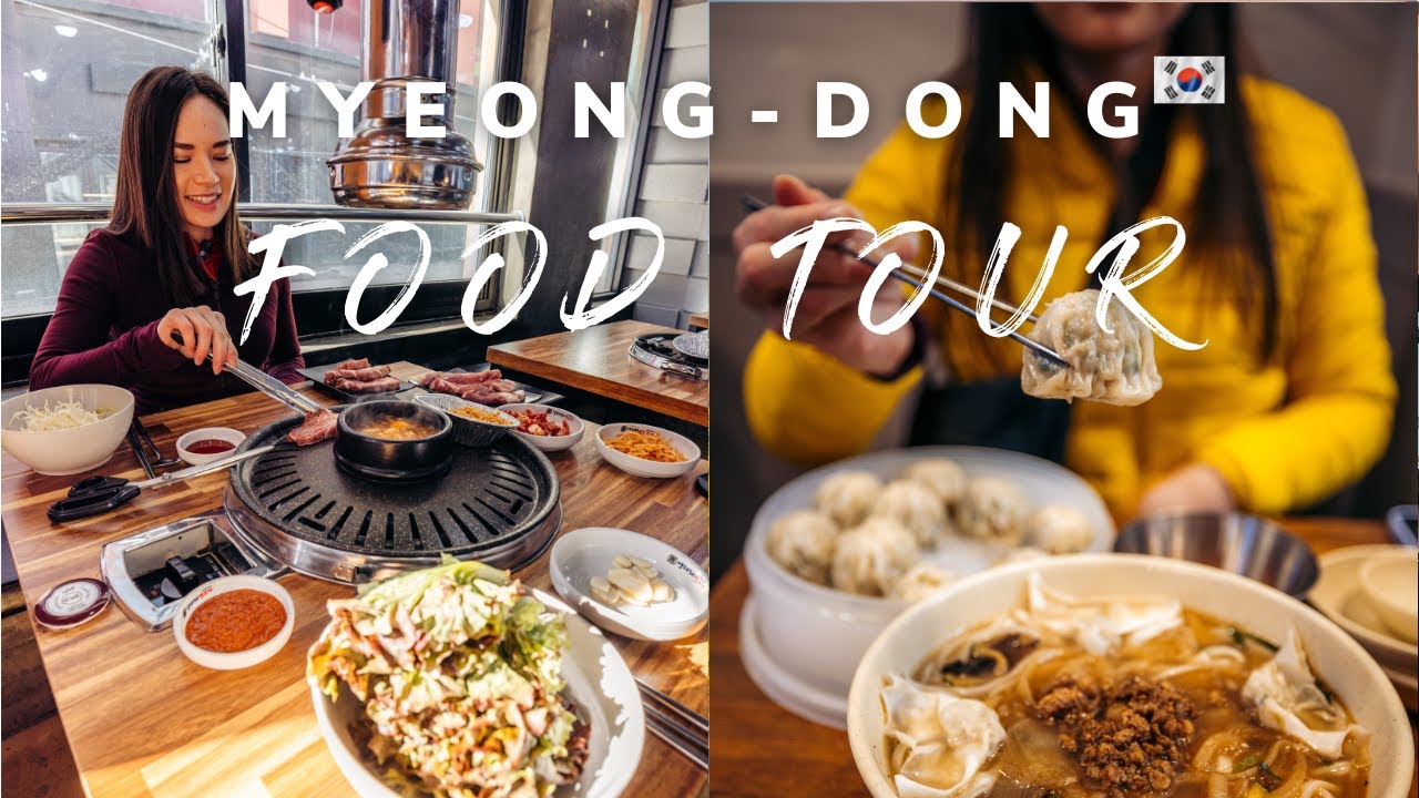 Amazing EATS in Myeong-Dong District // Seoul Food Tour & Vlog - YouTube