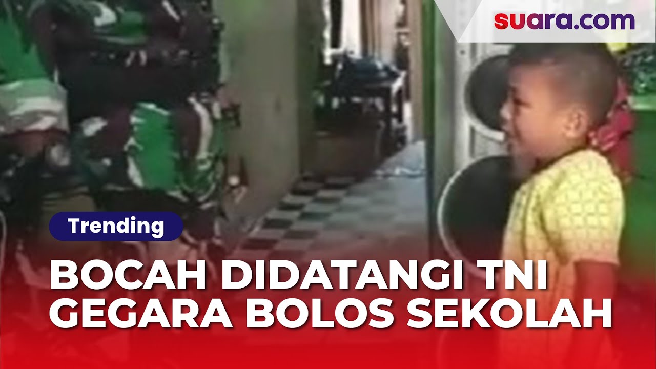 Viral! Bocah Didatangi TNI Gegara Bolos Sekolah, Awalnya Santai Tiba-tiba Kaget Lihat Tentara ...